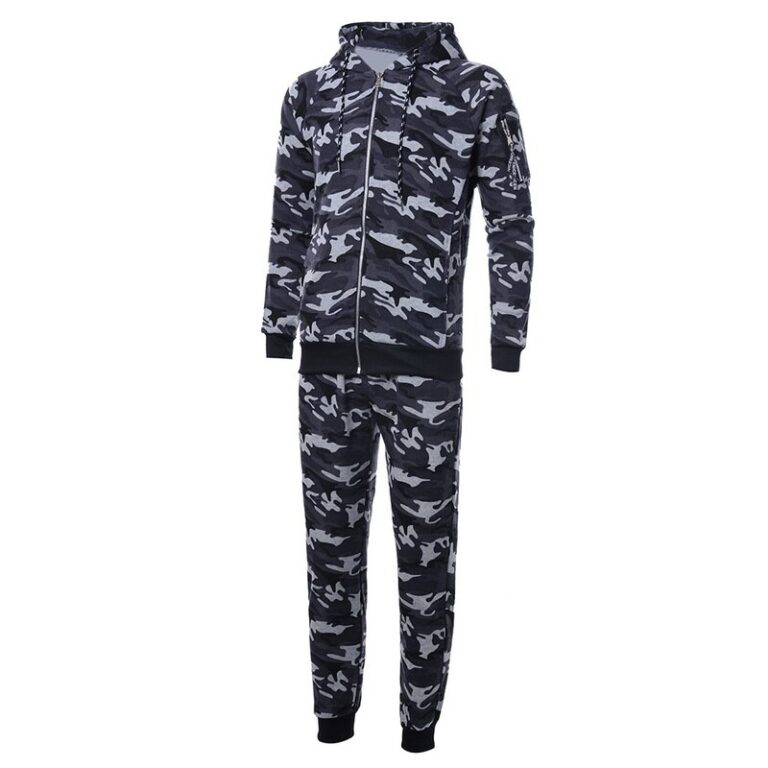 Men Grey Camo Slim fit Gym Fleece Tracksuit - Bewoda International ...
